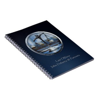 Personalizable Lawyer Notebook - Scales of Justice | Zazzle
