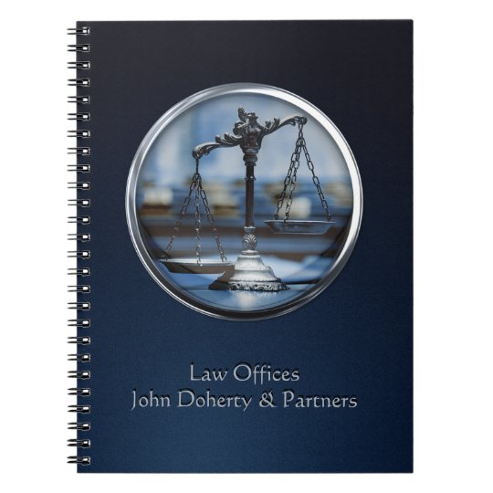 Personalizable Lawyer Notebook - Scales of Justice | Zazzle.com