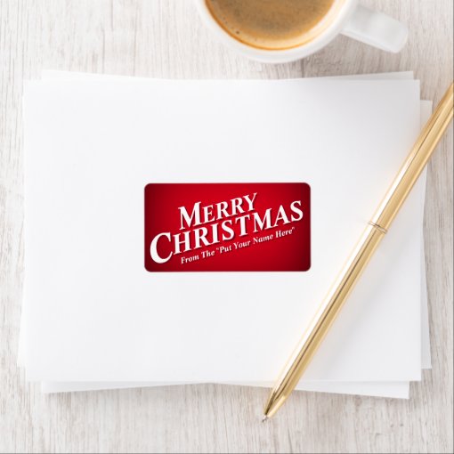 Personalizable Merry Christmas Sticky Labels | Zazzle