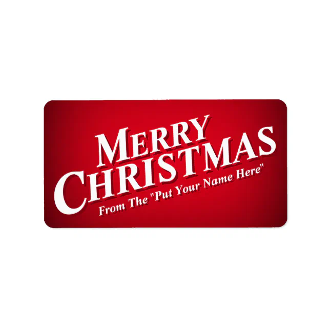 Personalizable Merry Christmas Sticky Labels | Zazzle