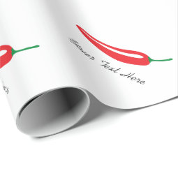 Personalizable red hot chili pepper wrapping paper | Zazzle