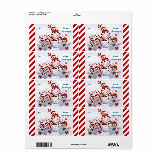 Personalizable Snowman Teddy Bear Christmas Tags | Zazzle