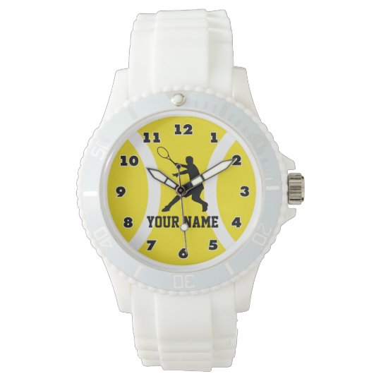 Personalizable sporty watch for tennis players | Zazzle.com