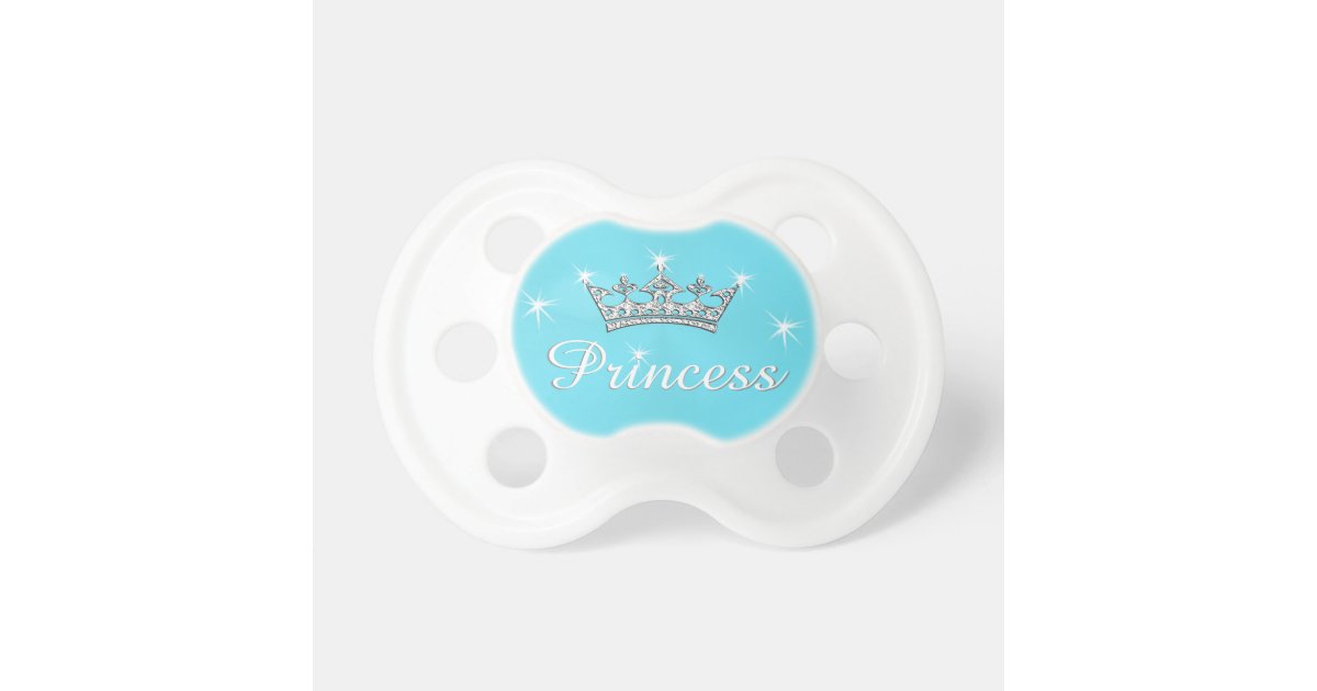 PERSONALIZABLE Turquoise Princess Pacifier | Zazzle