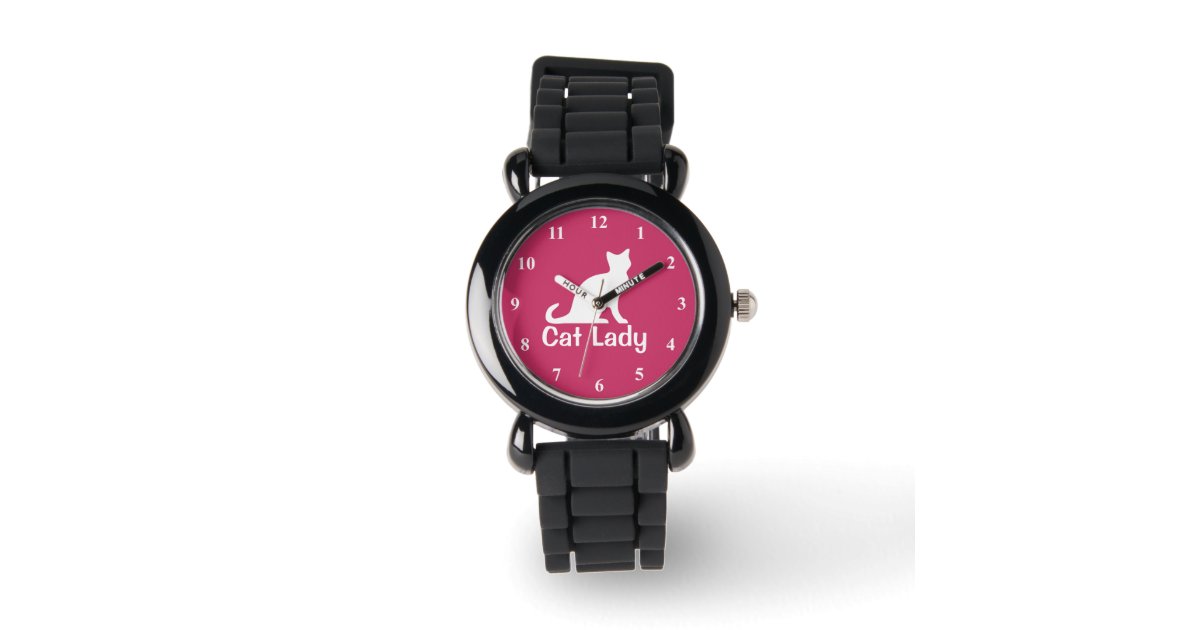 Personalizable wrist watch for cat lovers | Zazzle