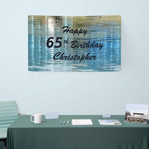 Personalize 65th Birthday Sign Reflection in Lake | Zazzle
