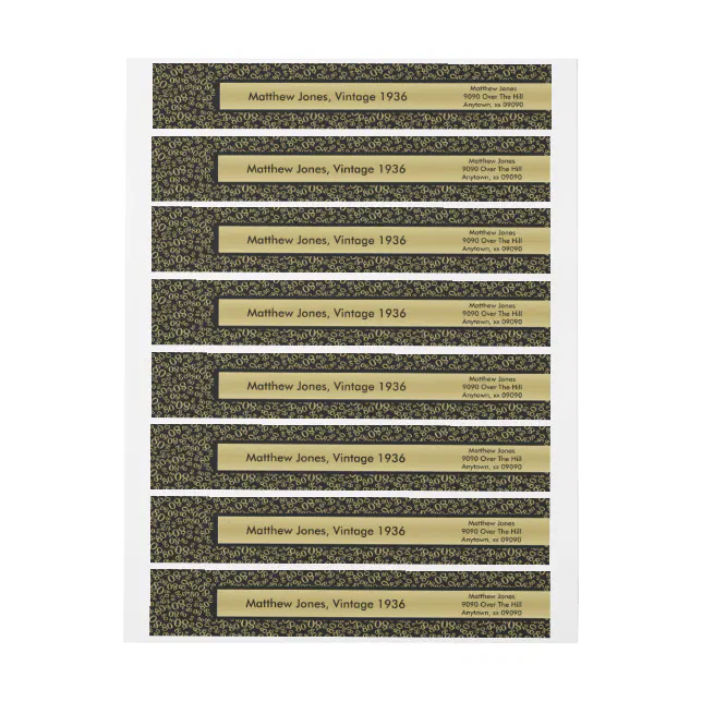 Personalize: 80th Birthday Theme Return Address Wrap Around Label | Zazzle