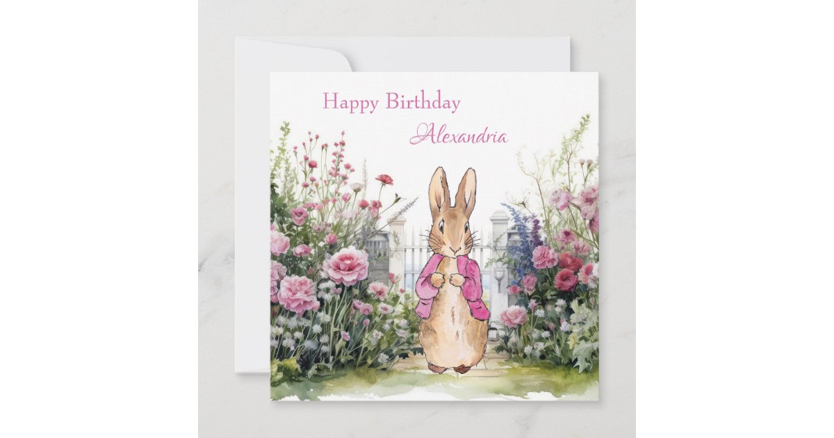 Personalize Add Child's Name Peter the Rabbit Card | Zazzle