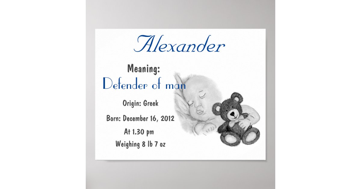 Personalize Alexander Name meaning keepsake Poster | Zazzle