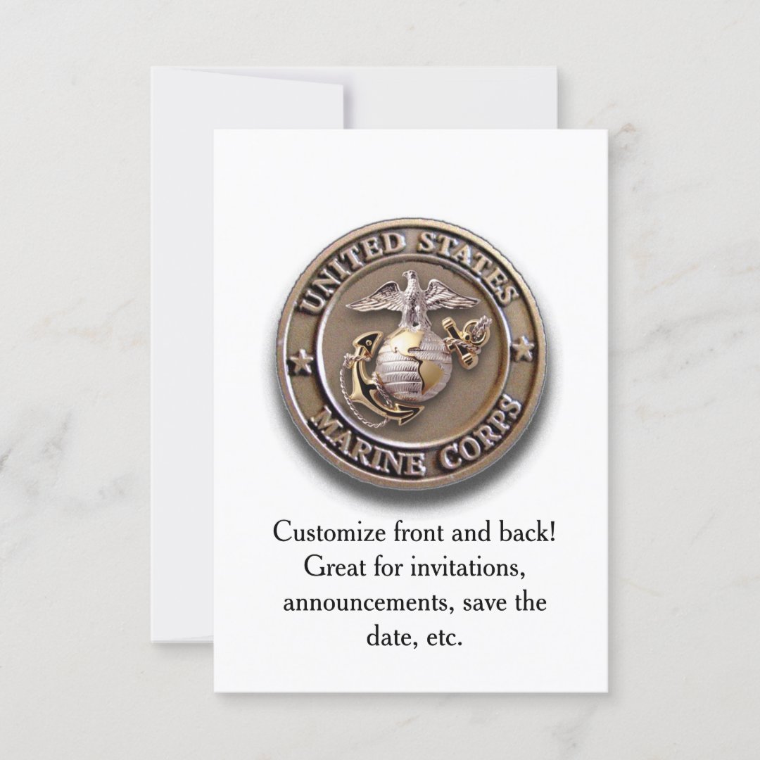 Personalize and Customize BOTH sides! Marine Corp Invitation | Zazzle
