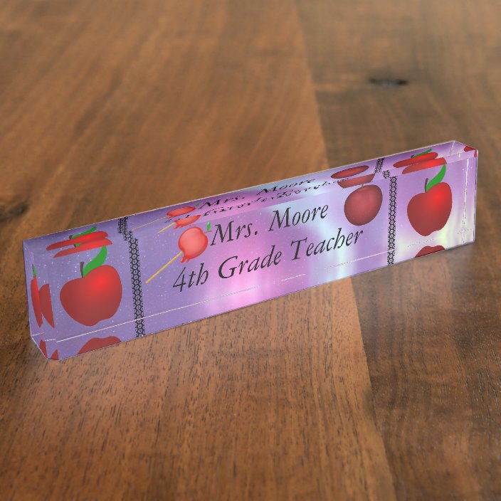Personalize Apple Name Teacher Class Aurora Skies Desk Name Plate ...