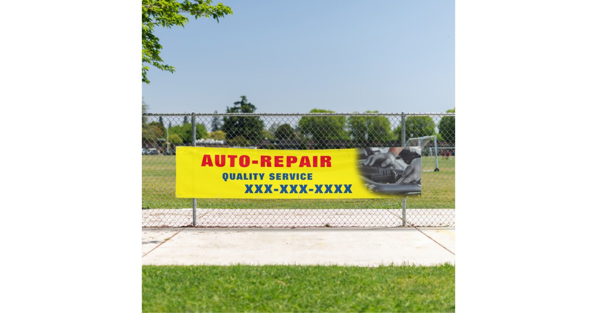 Personalize Automotive Repair Shop Advertisement Banner | Zazzle