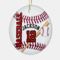 Personalize ⚾ Baseball Ceramic Ornament | Zazzle
