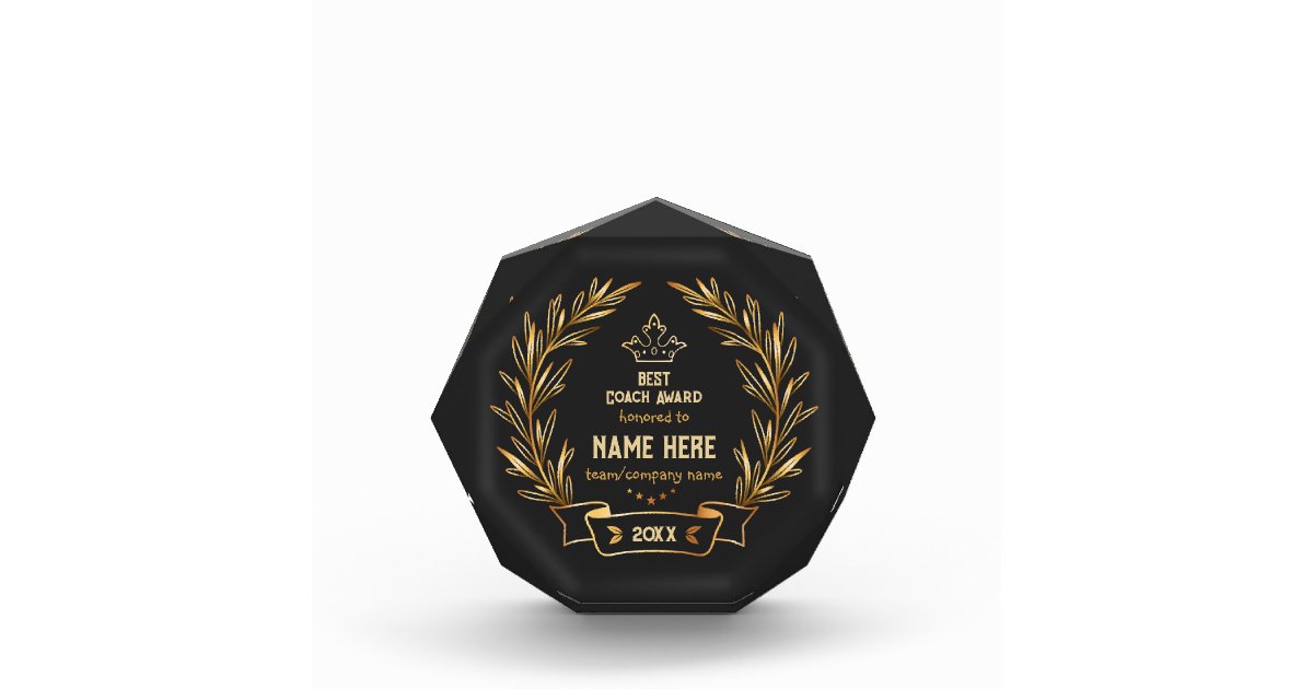 Personalize best coach award | Zazzle