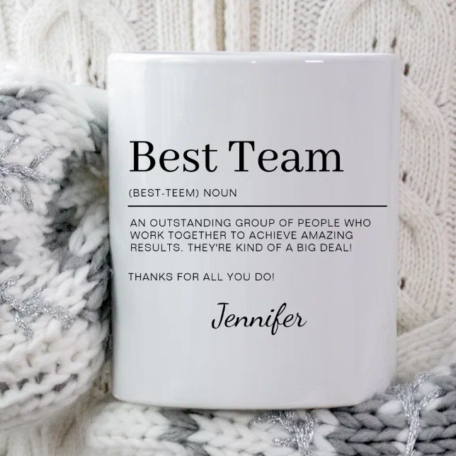 Personalize Best Team Corporate Staff Appreciation Coffee Mug | Zazzle