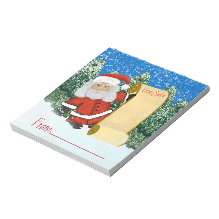 Personalize Blank Christmas Letter for Santa Claus Notepad | Zazzle
