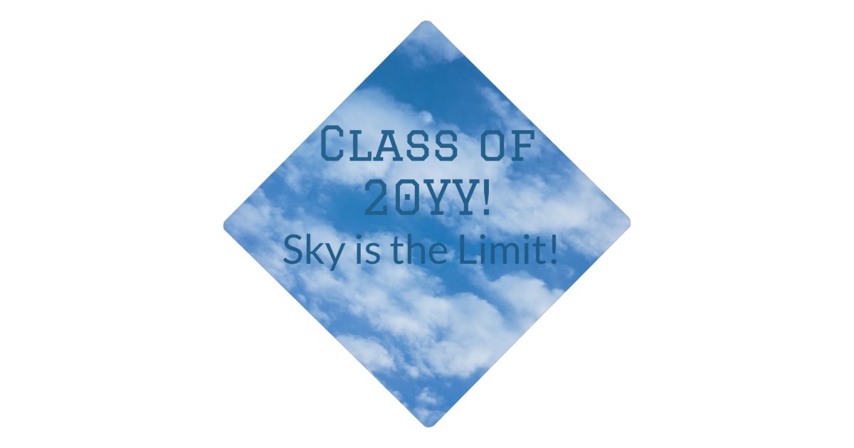 Personalize Blue Sky Clouds Graduation Class Graduation Cap Topper | Zazzle