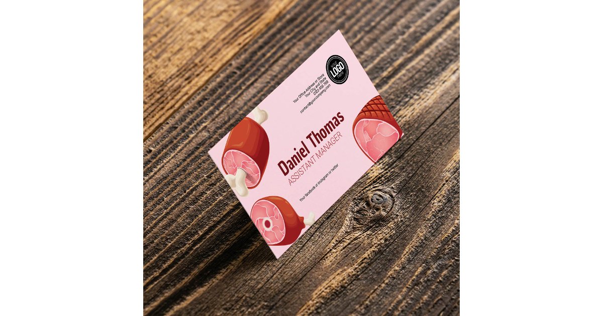 Personalize Business | Butcher Shop Business Card | Zazzle