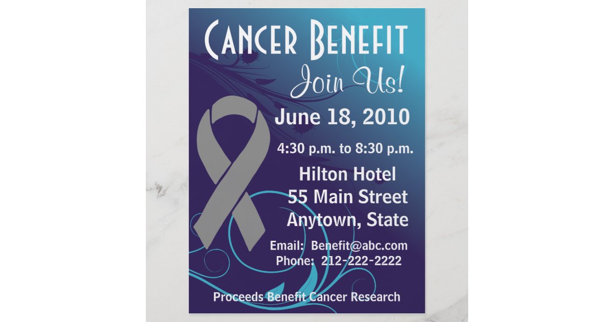 Personalize Cancer Benefit - Brain Cancer Flyer | Zazzle