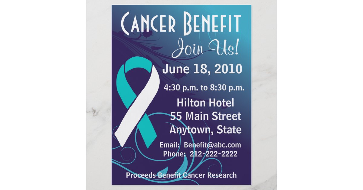 Personalize Cancer Benefit - Cervical Cancer Flye Flyer | Zazzle
