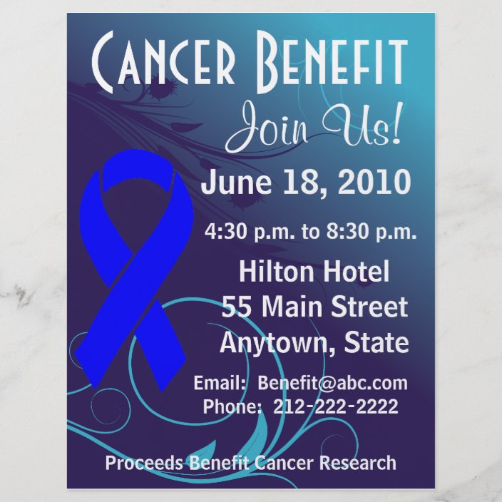 Personalize Cancer Benefit - Colon Cancer Flyer | Zazzle.com