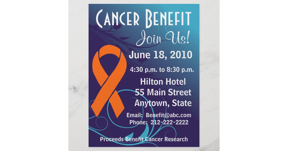 Personalize Cancer Benefit - Leukemia Flyer | Zazzle