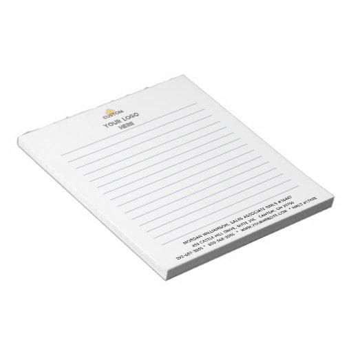 Personalize: Corporate Logo Lined Notepad | Zazzle