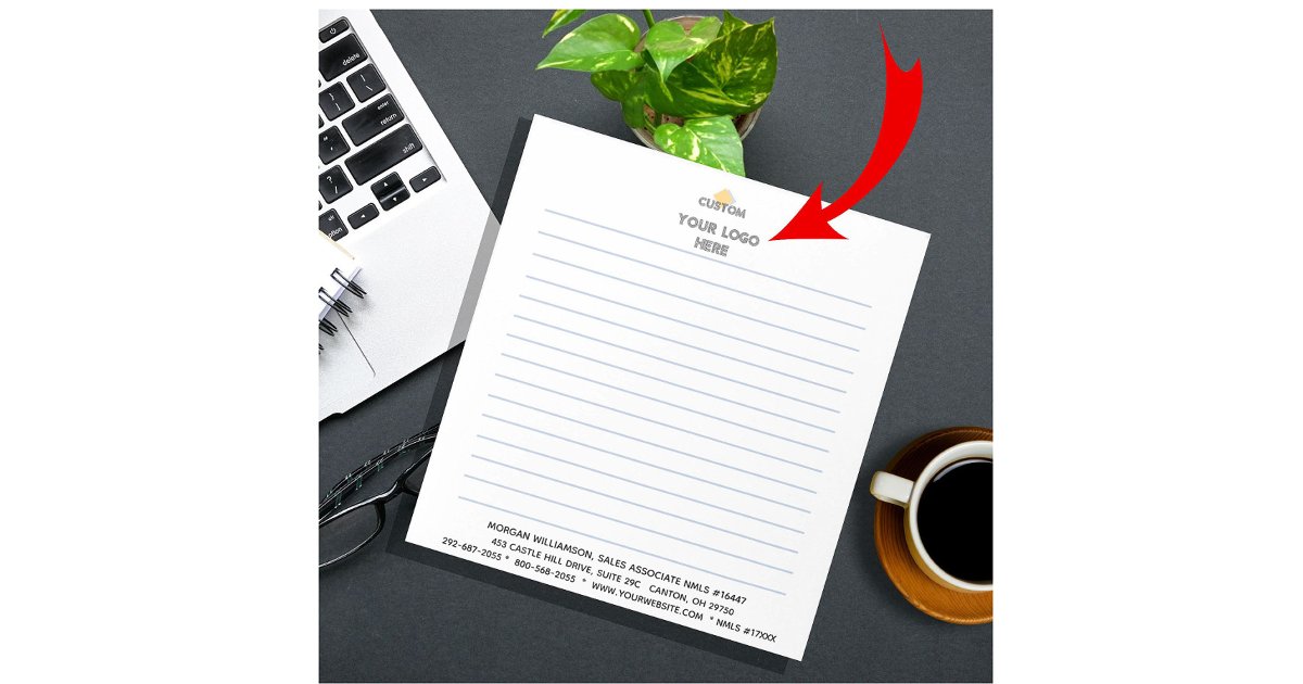 Personalize: Corporate Logo Lined Notepad | Zazzle