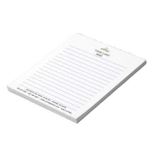 Personalize: Corporate Logo Lined Notepad | Zazzle