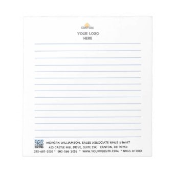 Personalize: Corporate Logo QR Code Lined Notepad | Zazzle