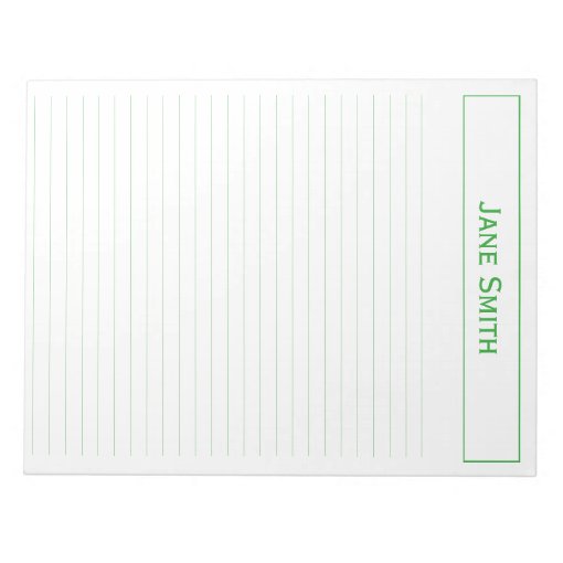 Personalize: Corporate Minimal Green and White Notepad | Zazzle
