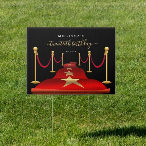 Personalize Custom Red Carpet Themed Party Sign | Zazzle