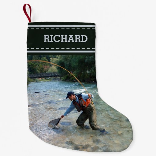 Personalize Fly Fishing Fisherman's Custom Small Christmas Stocking ...