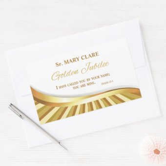 Personalize, Golden Jubilee of Religious Life Rectangular Sticker | Zazzle
