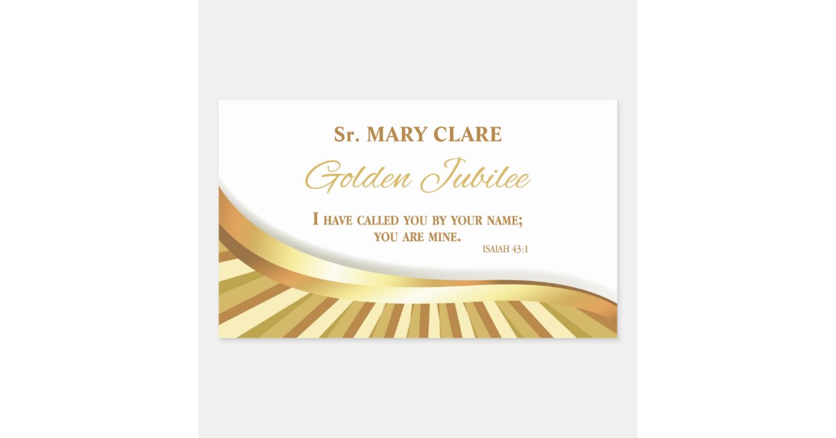 Personalize, Golden Jubilee of Religious Life Rectangular Sticker | Zazzle