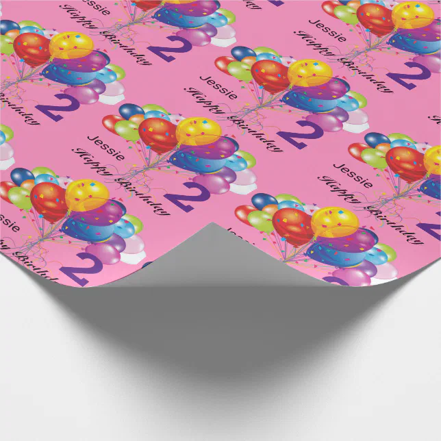 Personalize Happy Birthday Child's Name & Age Wrapping Paper | Zazzle