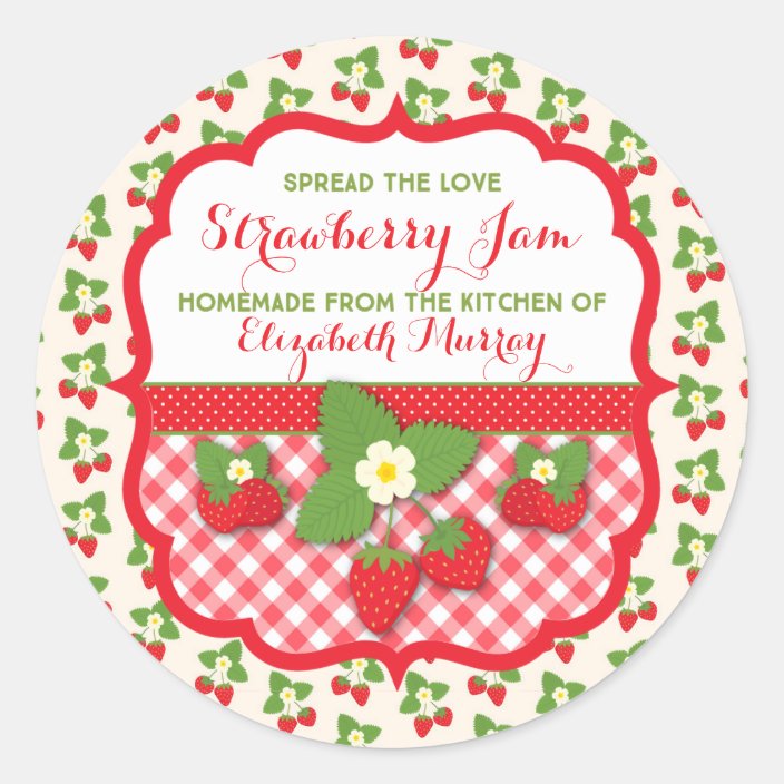 Personalize Homemade Strawberry Jam Label | Zazzle.com