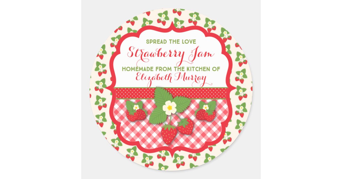 Personalize Homemade Strawberry Jam Label | Zazzle