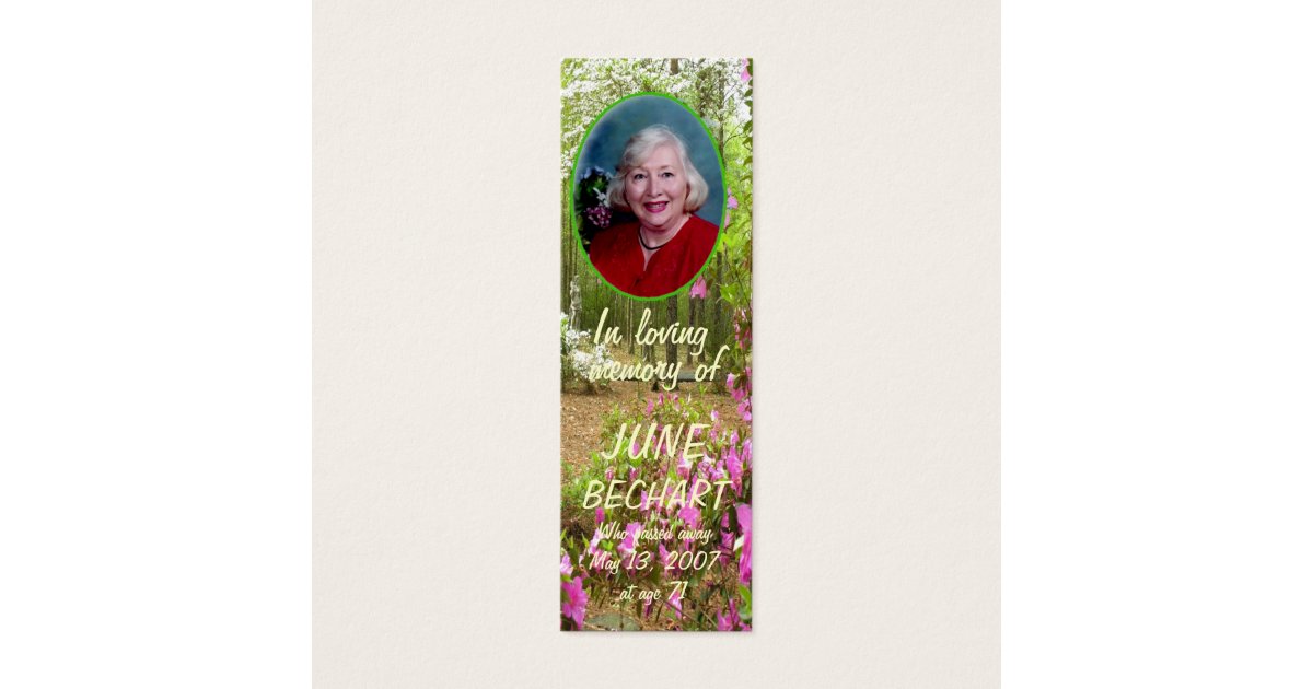 Personalize In Loving Memory Photo Bookmark | Zazzle