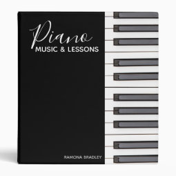 Personalize Keyboard Piano Lesson Book 3 Ring Binder | Zazzle