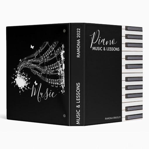 Personalize Keyboard Piano Lesson Book 3 Ring Binder | Zazzle