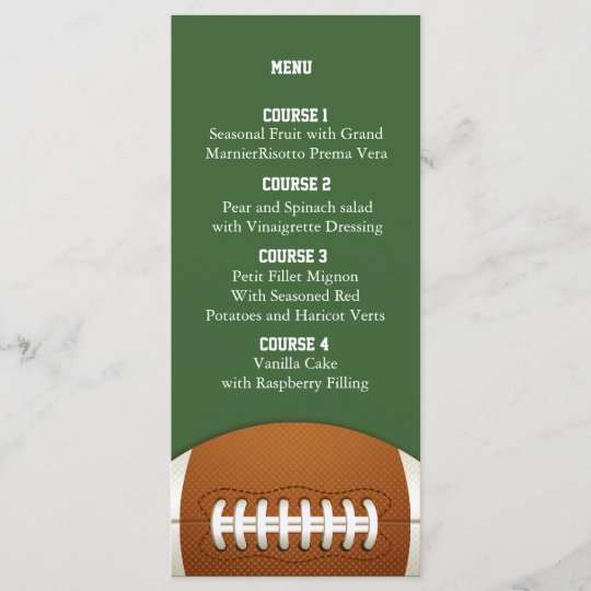 Personalize Menu cards Sports Party football theme | Zazzle.com