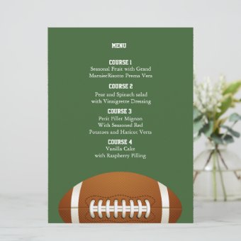 Personalize Menu cards Sports Party football theme | Zazzle