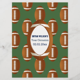 Personalize Menu cards Sports Party football theme | Zazzle