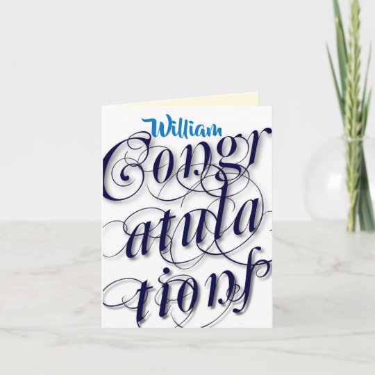 Personalize Minimal Large Print Congratulations. Card | Zazzle.com