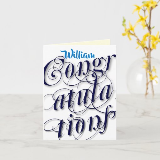 Personalize Minimal Large Print Congratulations. Card | Zazzle