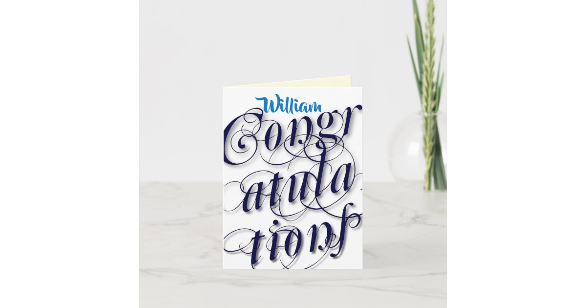 Personalize Minimal Large Print Congratulations. Card | Zazzle