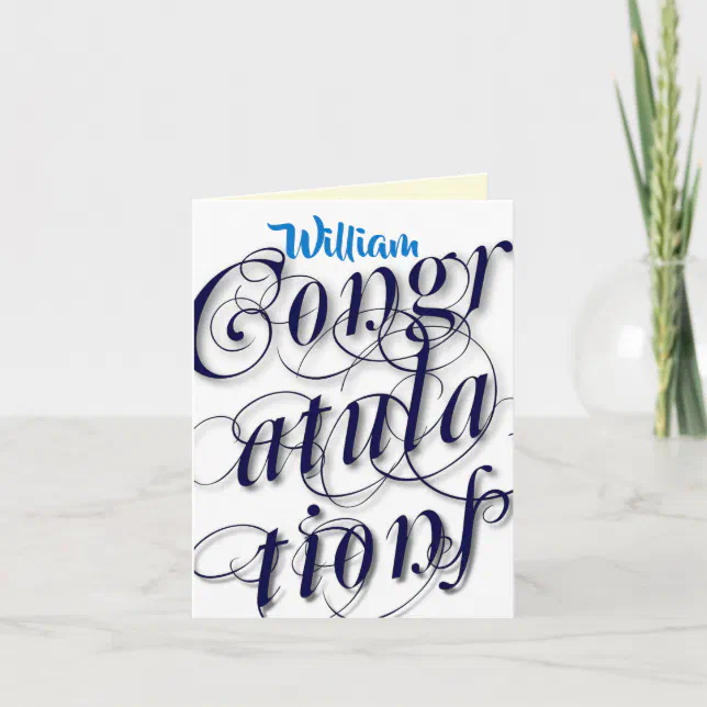 Personalize Minimal Large Print Congratulations. Card | Zazzle