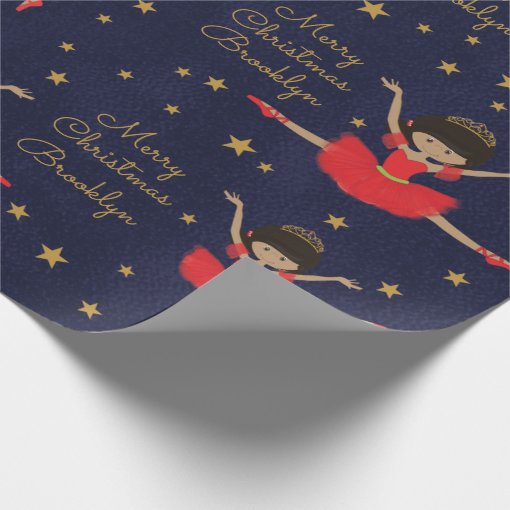 Personalize Multicultural Christmas Ballerina Wrapping Paper | Zazzle