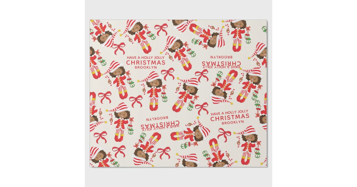 Personalize Multicultural Elf Wrapping Paper | Zazzle